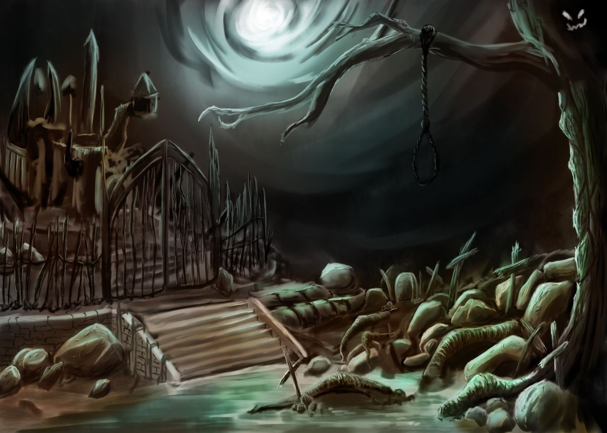 'death place' Poster, picture, metal print, paint by ryuk rabit | Displate