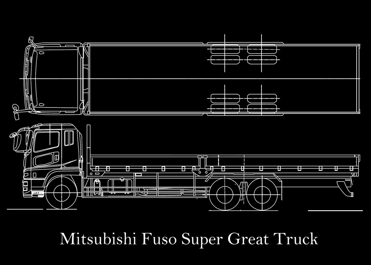 'Mitsubishi Fuso Super ' Poster, picture, metal print, paint by B & W ...