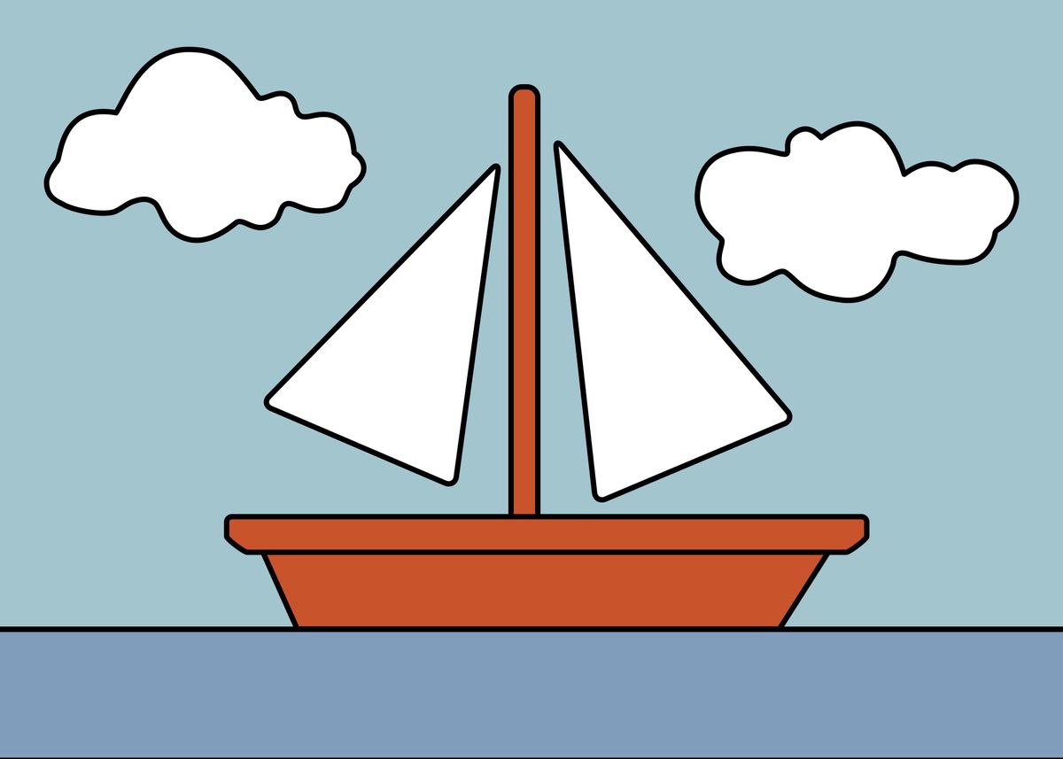 'Cartoon Boat Wall Art' Poster, picture, metal print, paint by ...