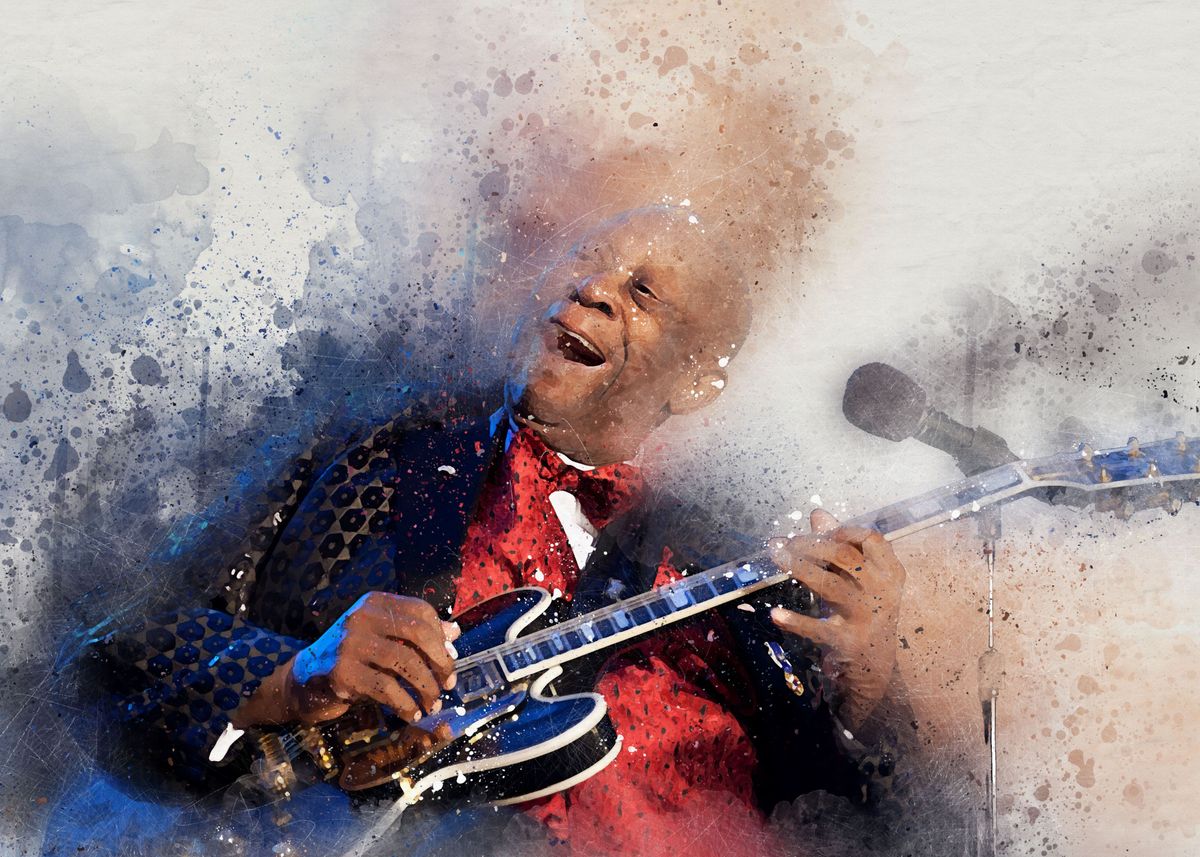 'BB King ' Poster, picture, metal print, paint by San Creative | Displate