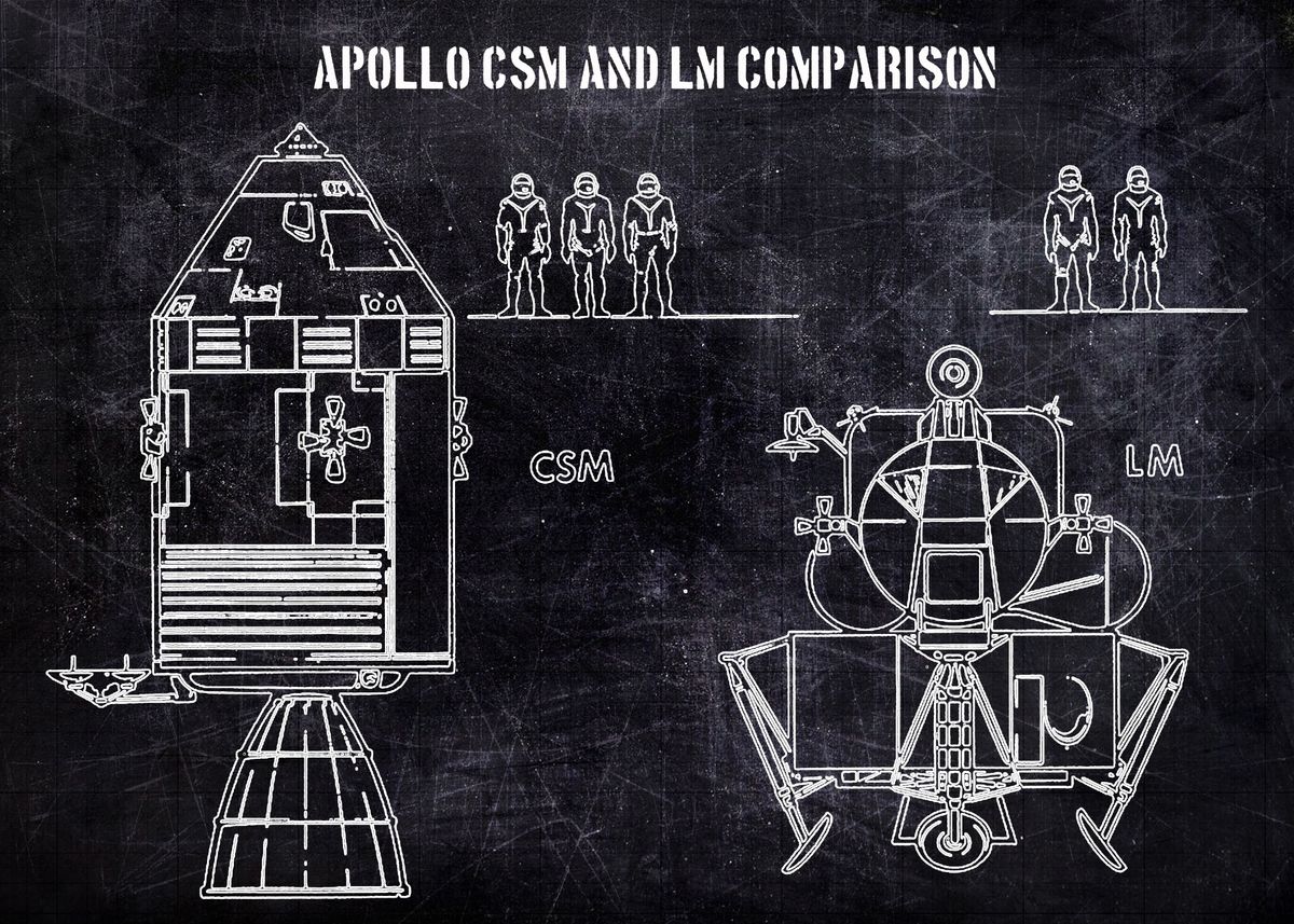 'apollo csm lm comparison' Poster, picture, metal print, paint by ...