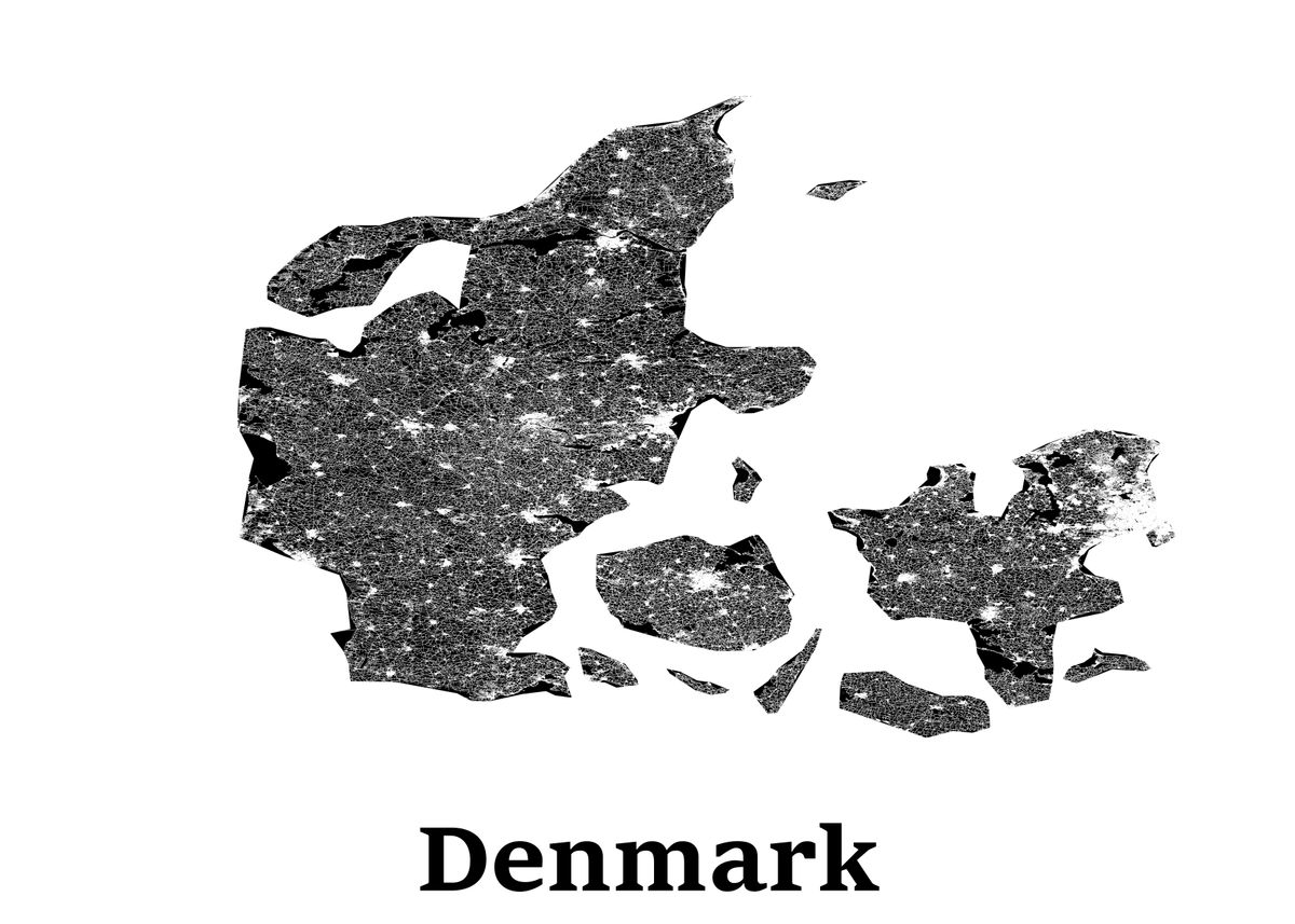 'Denmark map' Poster, picture, metal print, paint by Amazing.Map.Art ...