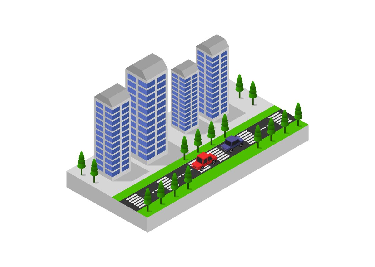 'isometric city' Poster, picture, metal print, paint by Marco Livolsi ...