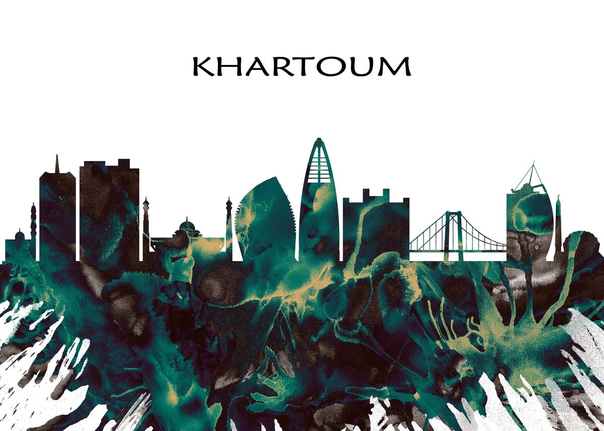 'Khartoum Skyline' Poster, picture, metal print, paint by Towseef Dar ...