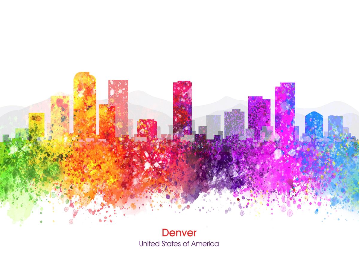 'denver color cityscape' Poster, picture, metal print, paint by Project ...