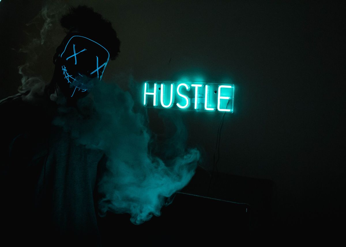 'hustle night' Poster, picture, metal print, paint by DheYa Art | Displate