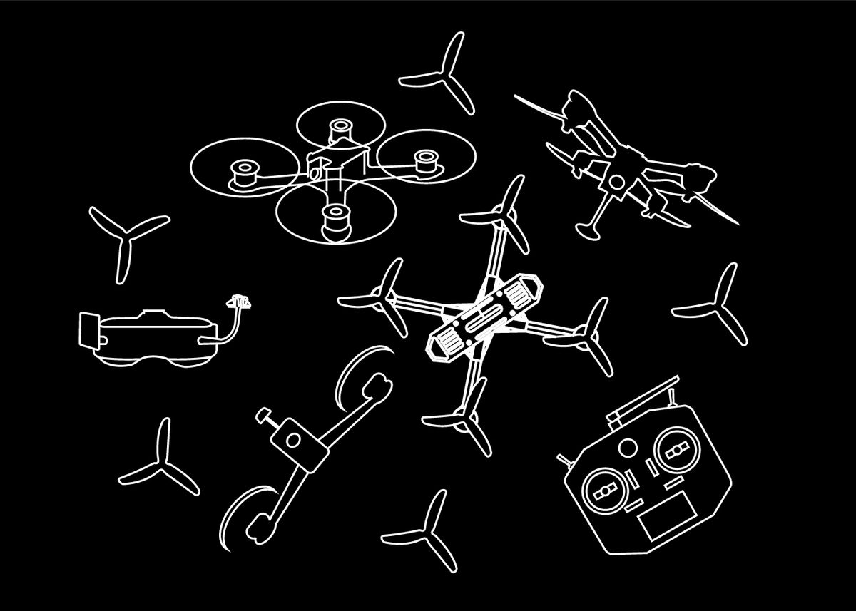 'Freestyle drone racer FPV ' Poster, picture, metal print, paint by ...