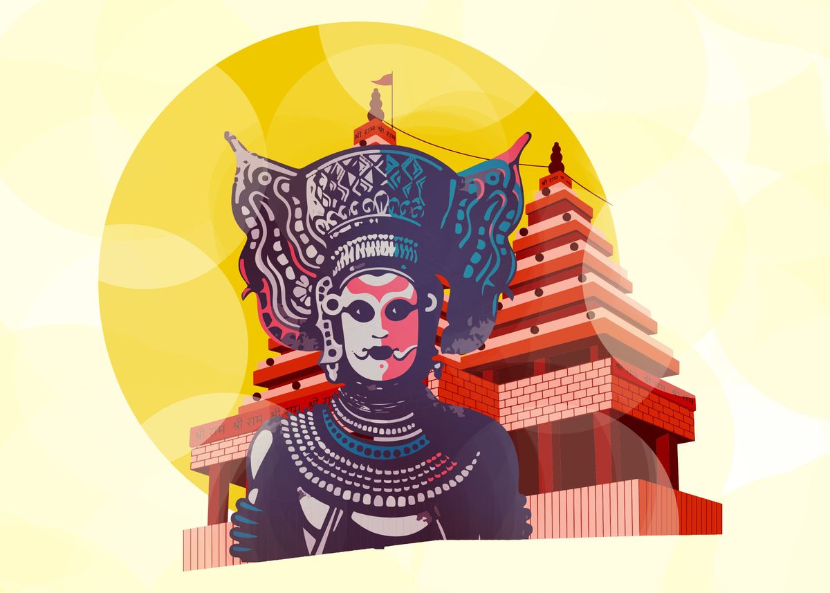 'Theyyam the temple art' Poster, picture, metal print, paint by Sajesh ...
