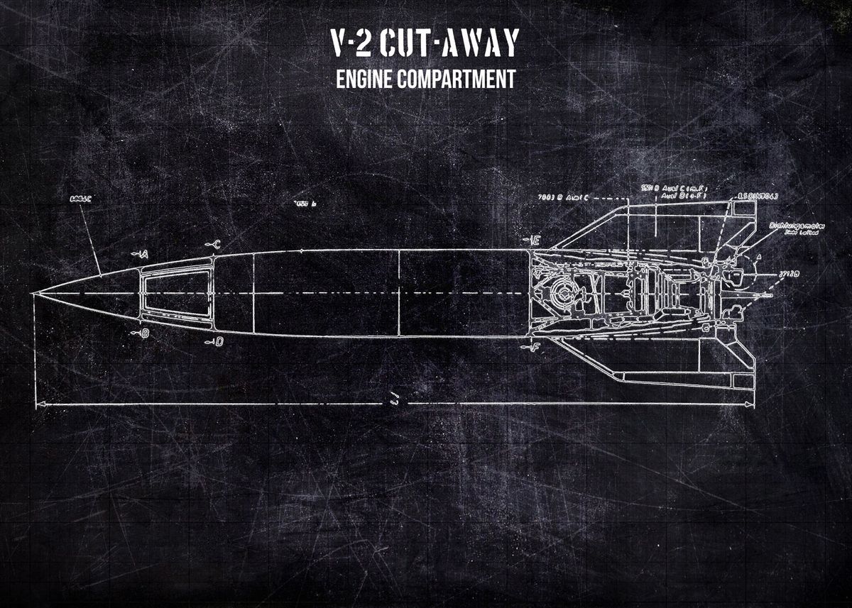 'v2 cutaway' Poster by MAXART DESIGN | Displate