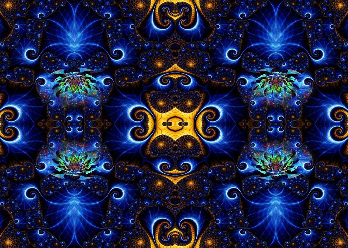 'Purple flower fractal' Poster by Milos Maric | Displate