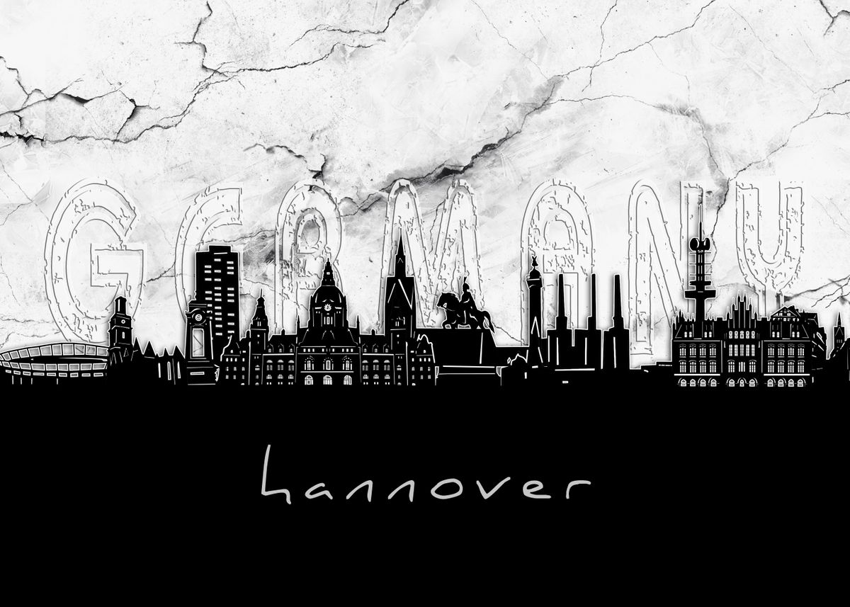 'hannover skyline marble' Poster by Bekim Art | Displate