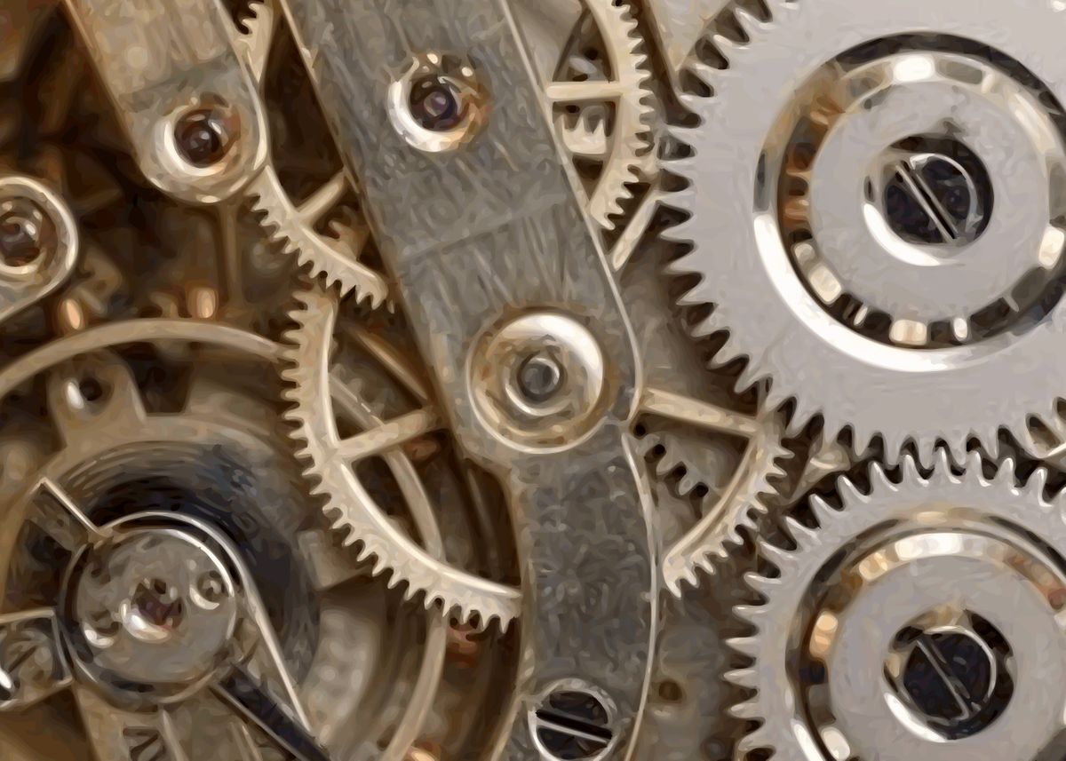 'Clock Internals' Poster, picture, metal print, paint by Josh B | Displate