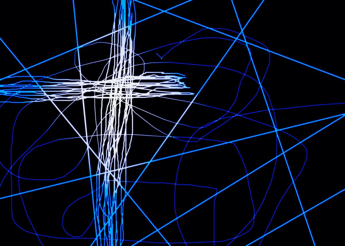 'Abstract Neon Blue' Poster by Motivation Displates | Displate