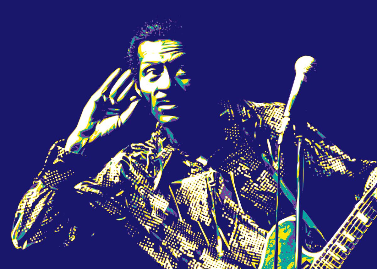 'Chuck Berry Pop Art 5' Poster by Mas Nono | Displate