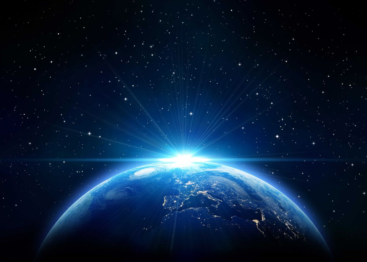 'View earth from space' Poster, picture, metal print, paint by Agisbar ...