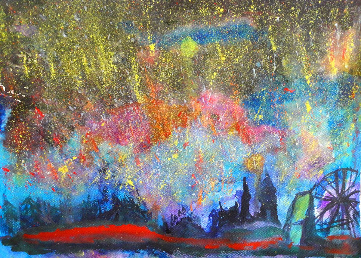 'Starry night' Poster, picture, metal print, paint by Ewa W | Displate