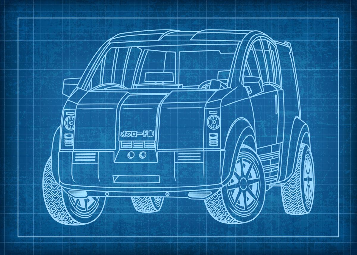 'Isuzu Zen Blueprint' Poster, picture, metal print, paint by Navin ...