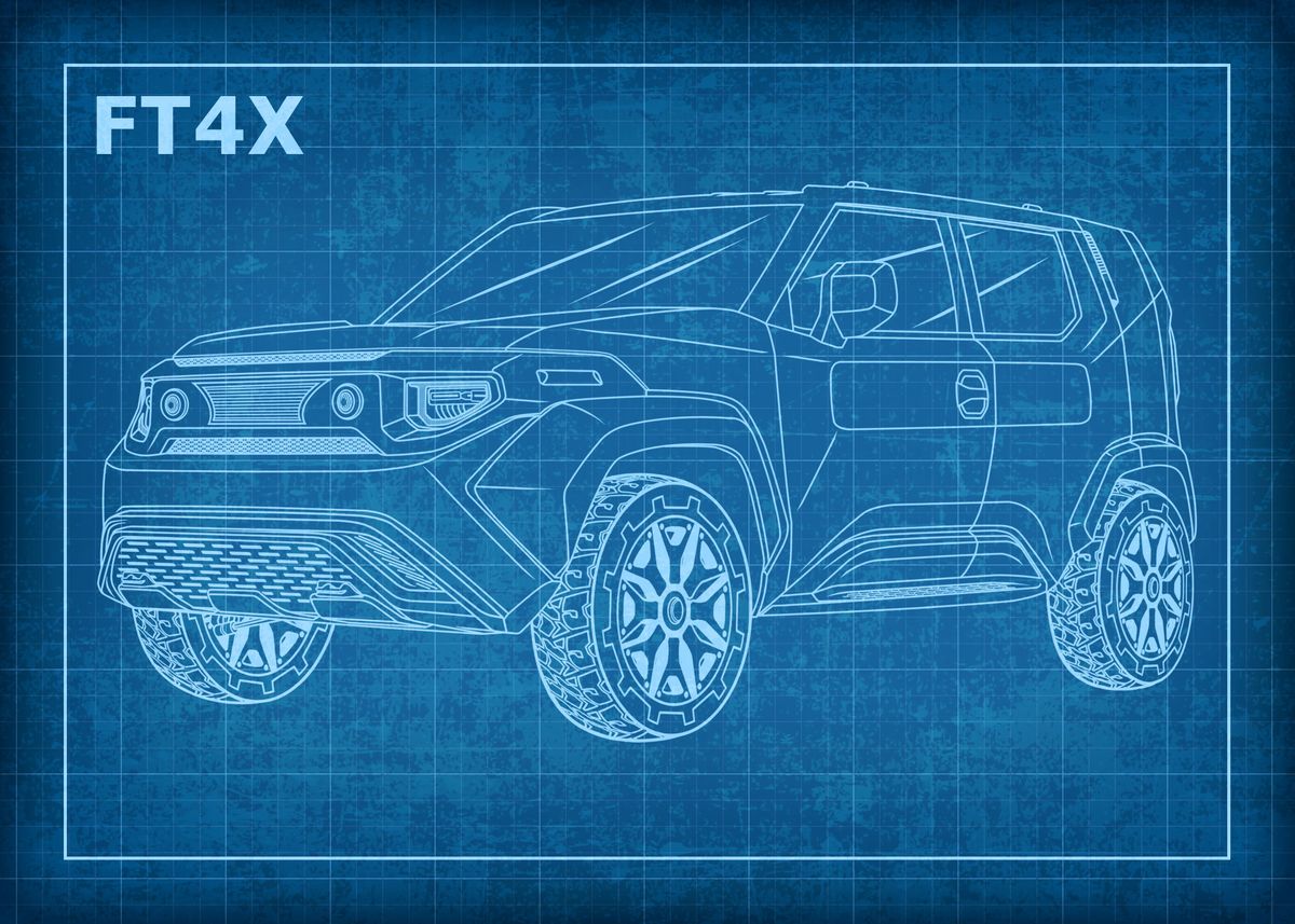 'Toyota FT4X Blueprint' Poster, picture, metal print, paint by Navin ...