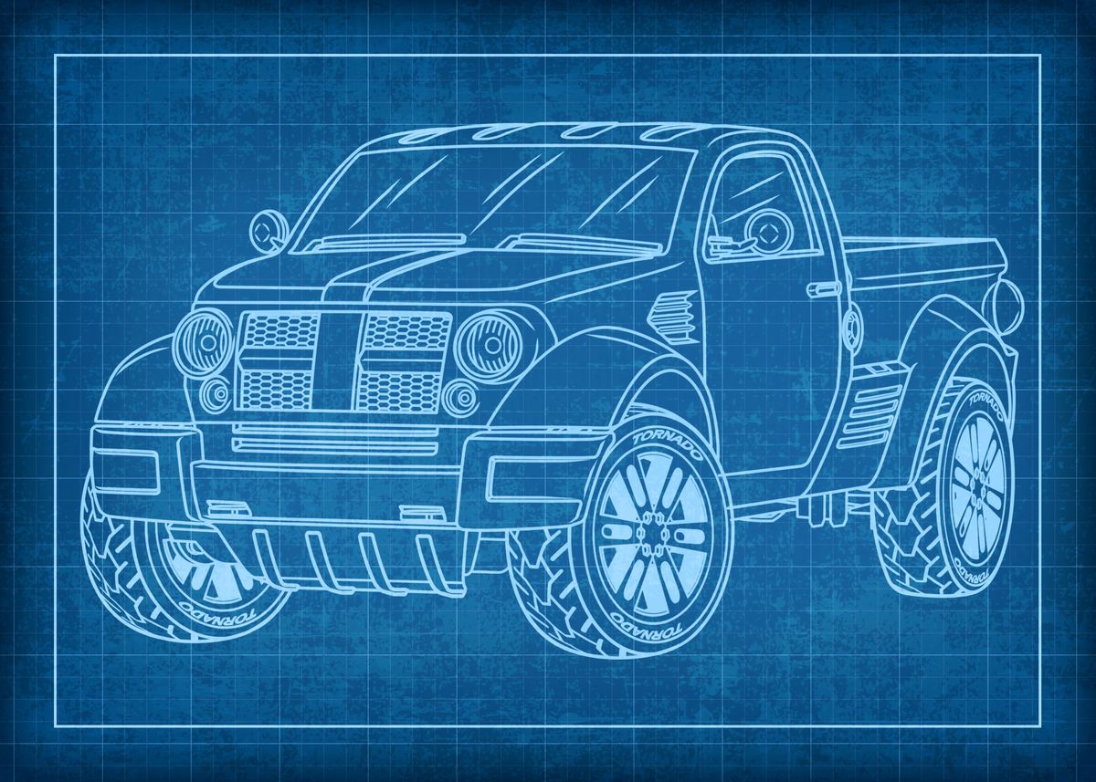 'Dodge M80 Blueprint' Poster, picture, metal print, paint by Navin ...
