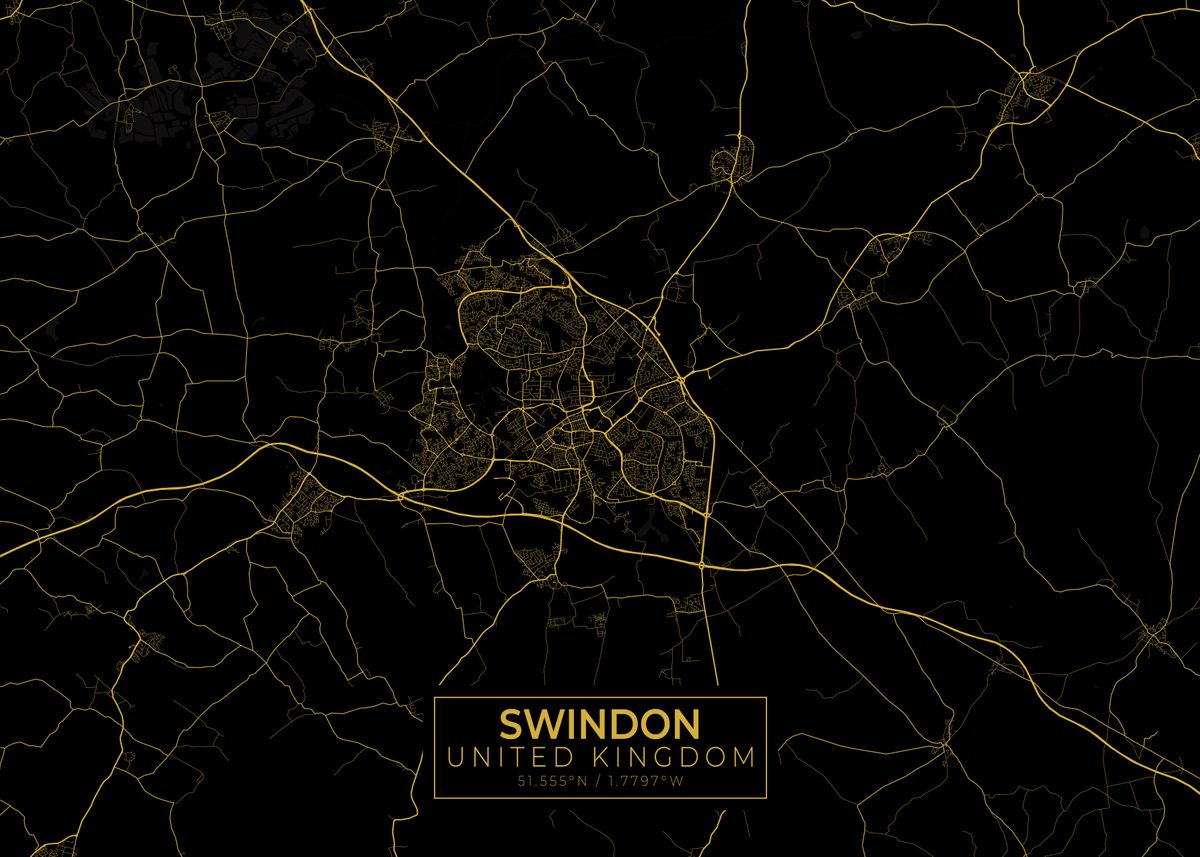 'Swindon United Kingdom' Poster, picture, metal print, paint by ...