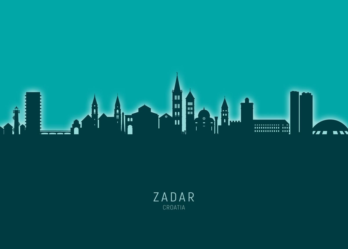 'Zadar Skyline Croatia' Poster, picture, metal print, paint by Michael ...