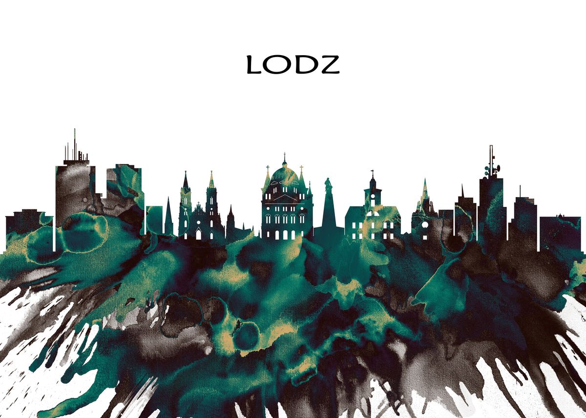 'Lodz Skyline' Poster, picture, metal print, paint by Towseef Dar ...