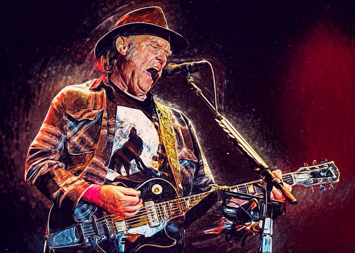 'Neil Young' Poster, picture, metal print, paint by Masahiro Art | Displate