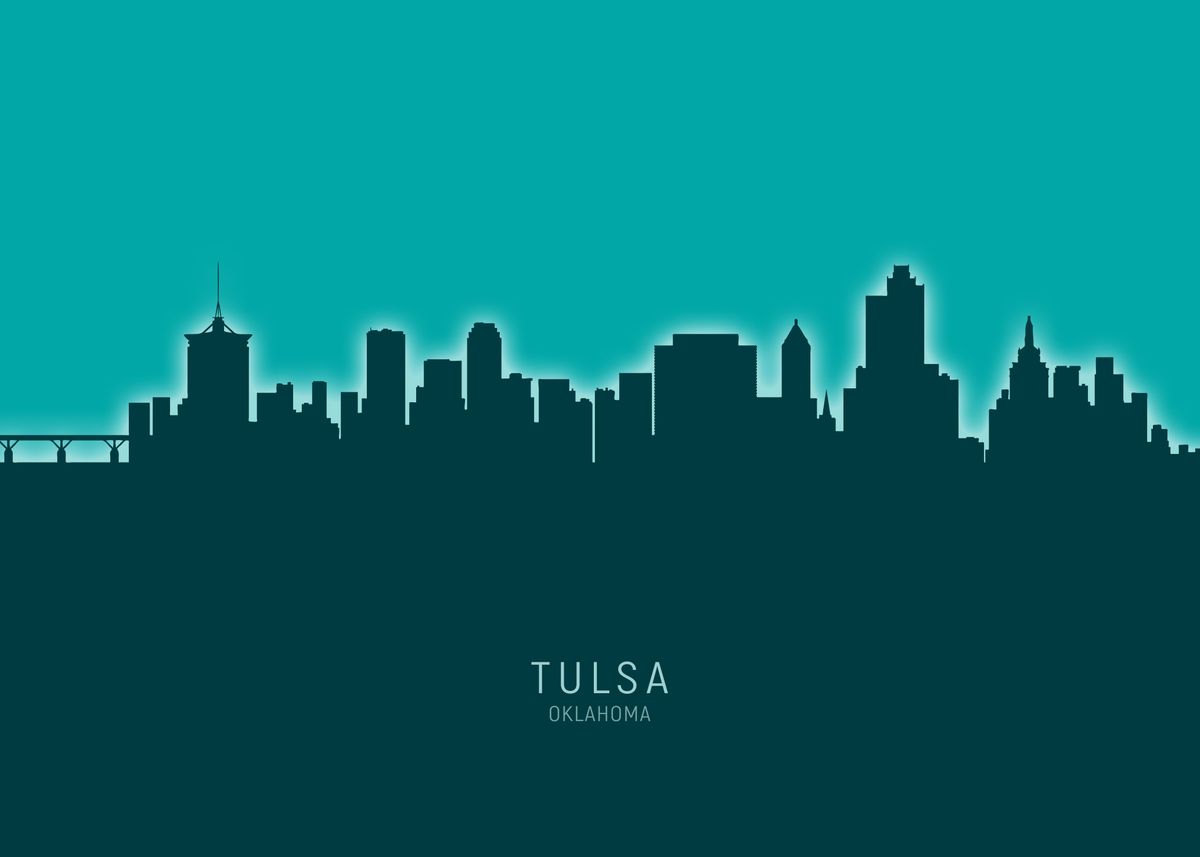 'Tulsa Skyline Oklahoma' Poster, picture, metal print, paint by Michael ...