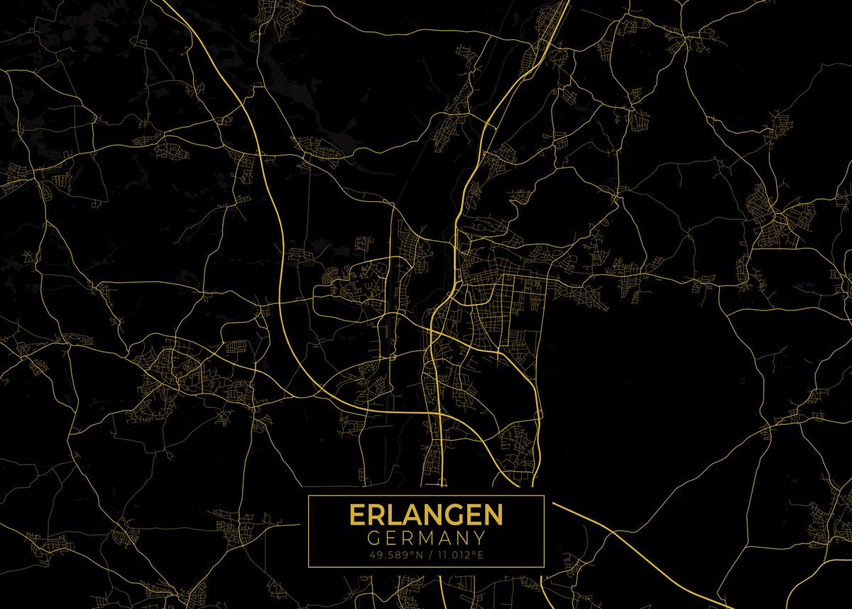 'Erlangen Germany' Poster, picture, metal print, paint by Conceptual ...