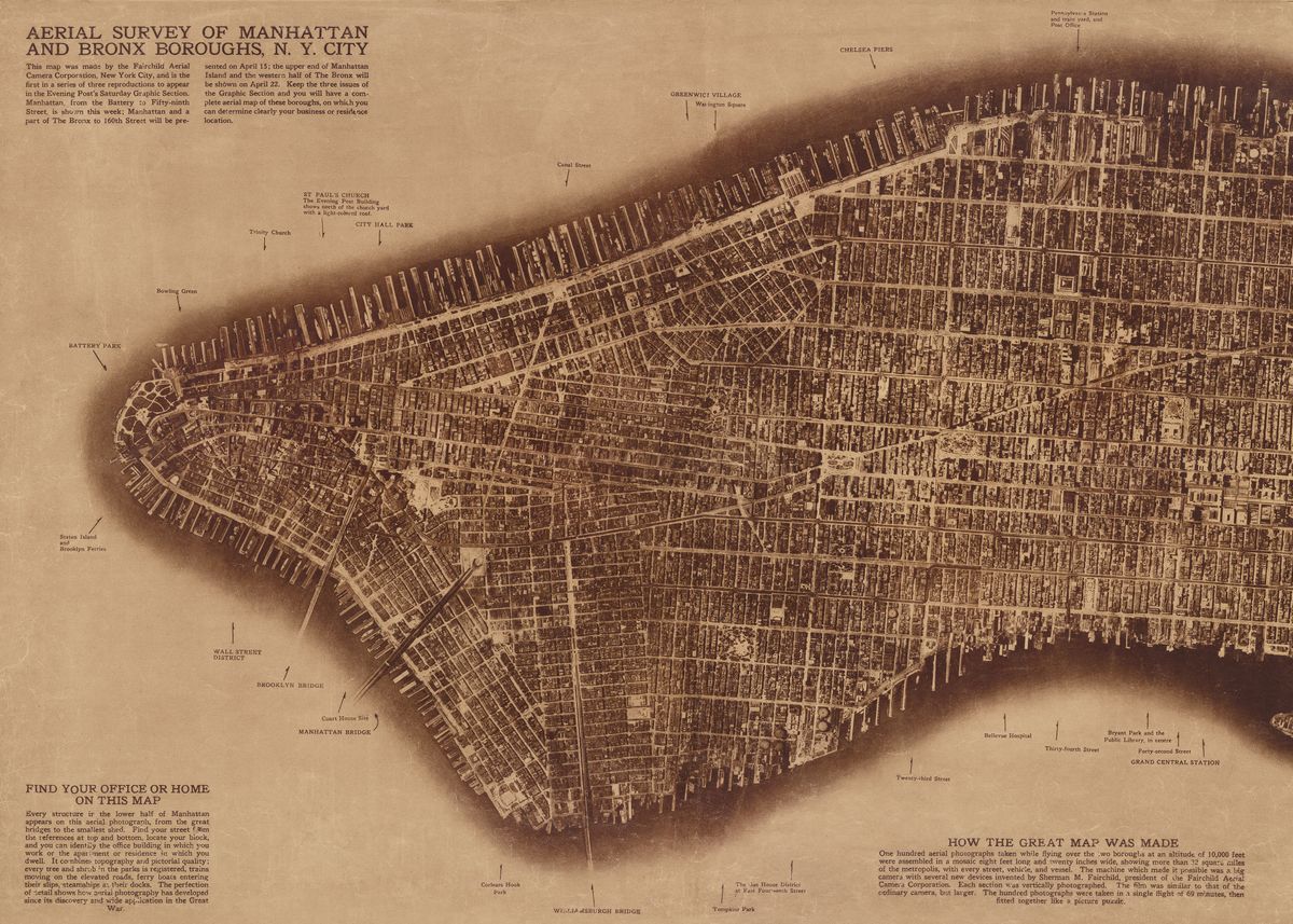 'manhattan old map' Poster, picture, metal print, paint by tony4urban ...