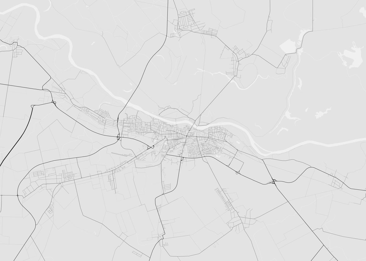 'Osijek Croatia Map' Poster, picture, metal print, paint by ...