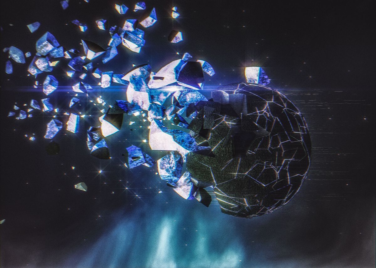 'FRACTURE SPHERE 6' Poster, picture, metal print, paint by CK VD | Displate