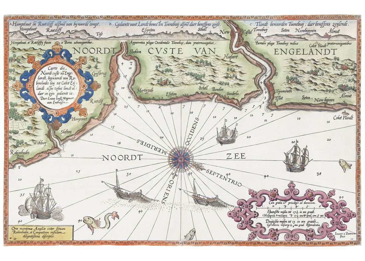 'north sea old map' Poster, picture, metal print, paint by tony4urban ...