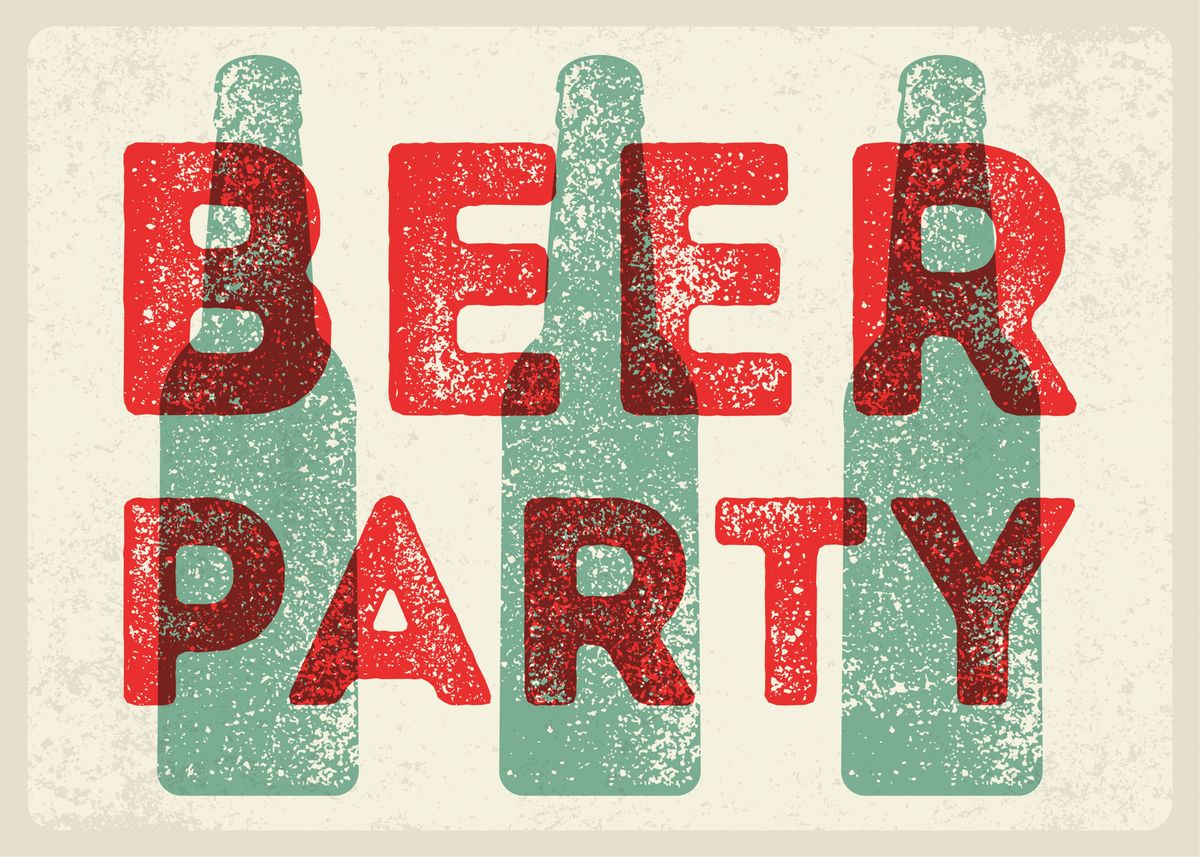 'Beer Party' Poster, picture, metal print, paint by Soccarstarz | Displate