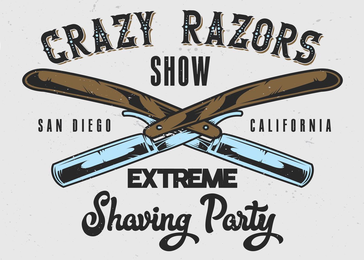 'Crazy Razors Show Barber' Poster, picture, metal print, paint by Armin ...