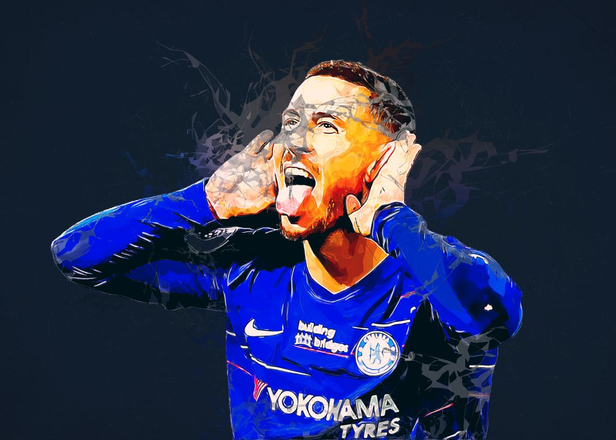'Eden Hazard' Poster, picture, metal print, paint by Hipolito Wendorf ...