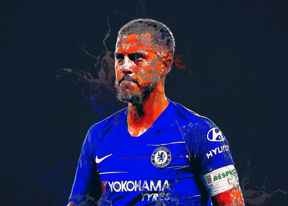 'Eden Hazard' Poster, picture, metal print, paint by Hipolito Wendorf ...