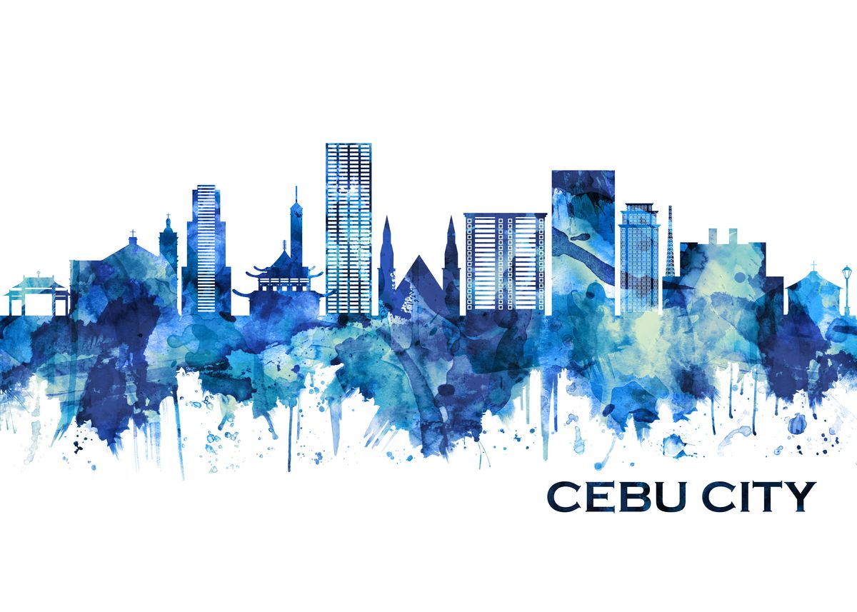 'Cebu City Skyline' Poster, picture, metal print, paint by Towseef Dar ...