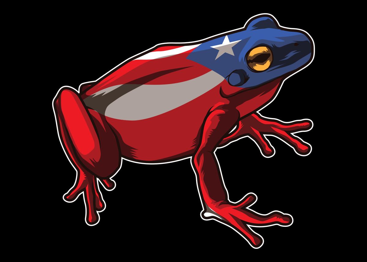 'Coqui Frog Boricua' Poster, picture, metal print, paint by Anziehend ...