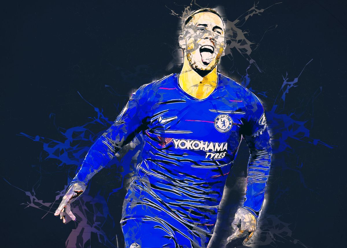 'Eden Hazard' Poster, picture, metal print, paint by Hipolito Wendorf ...