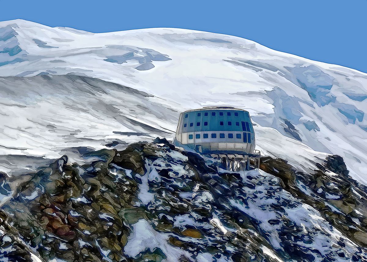 'Refuge du Gouter 013' Poster, picture, metal print, paint by ...