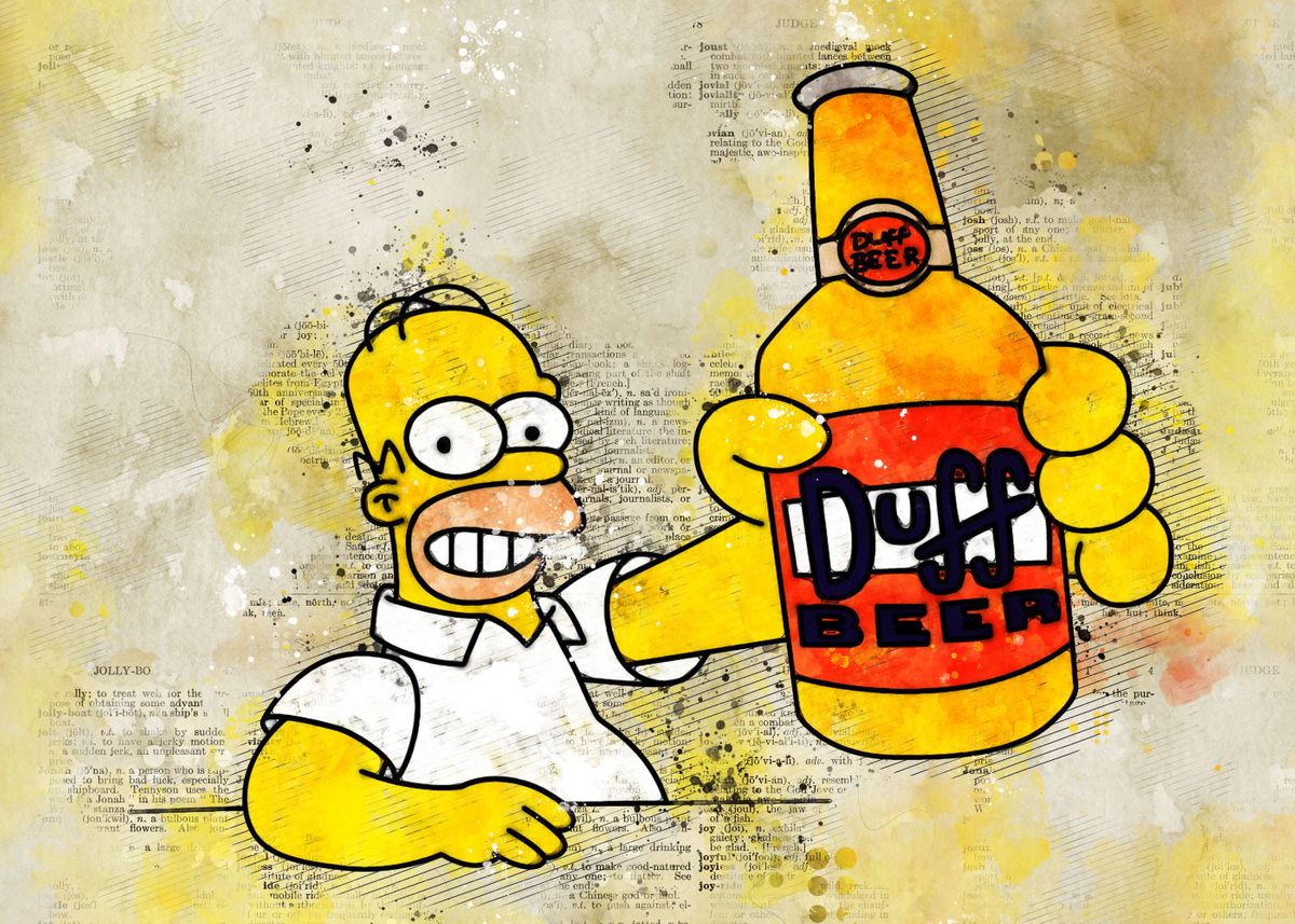 'Homer Duff Beer' Poster, picture, metal print, paint by Posterlicious ...
