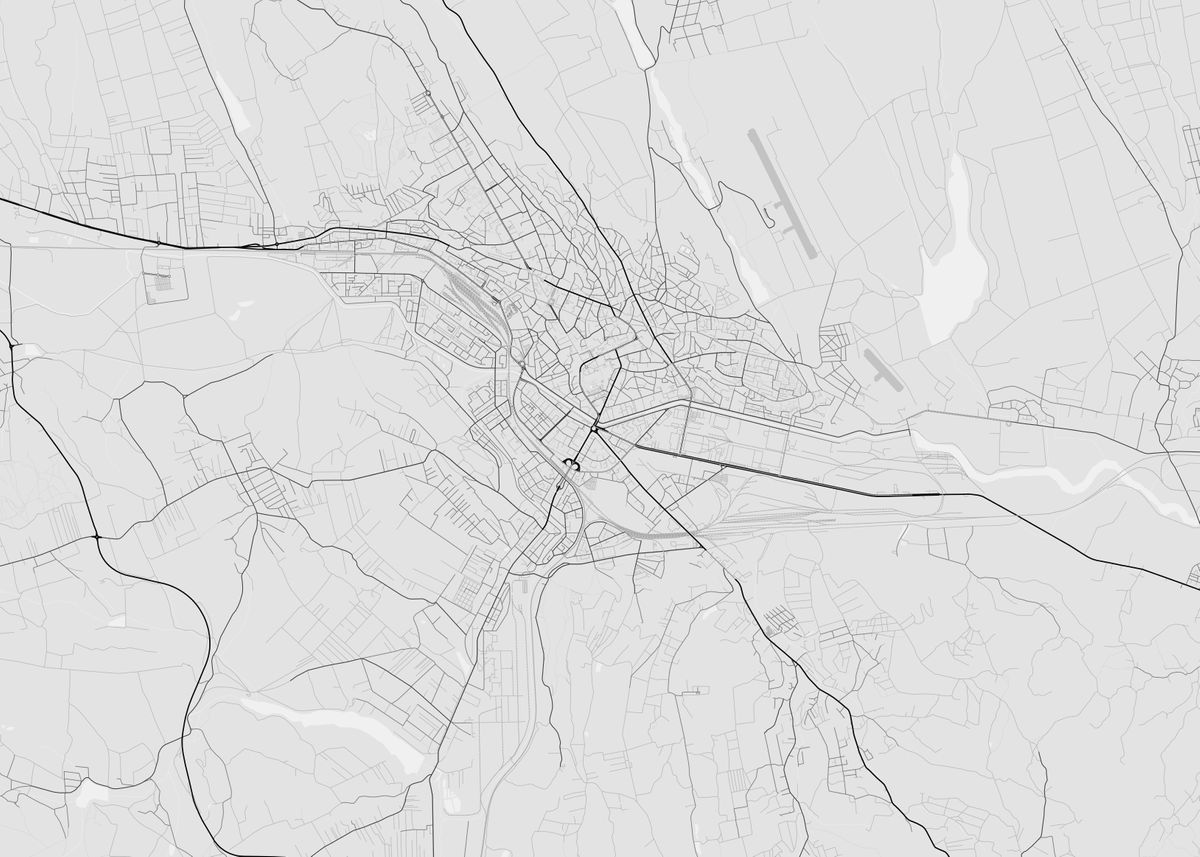 'Lasi Romania Map' Poster, picture, metal print, paint by GraphicalMaps ...