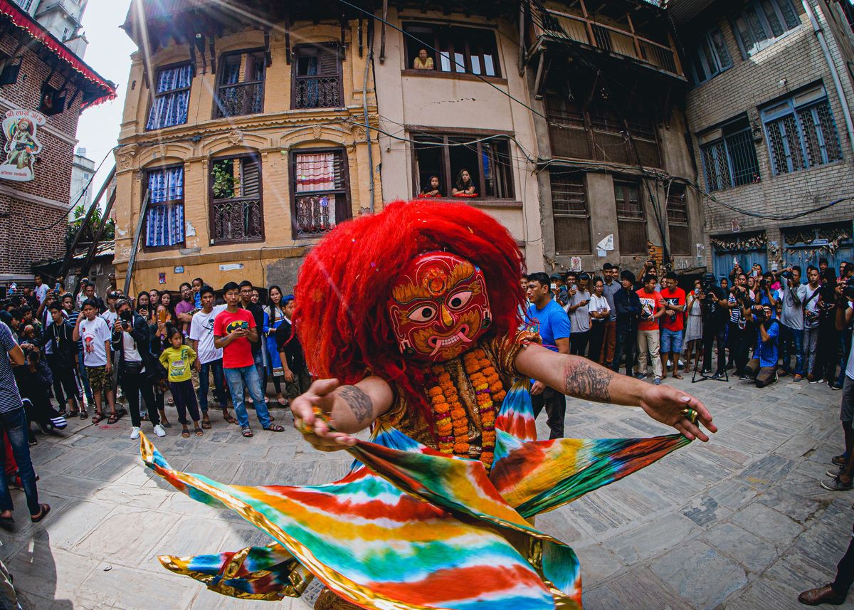 'Lakhey Dance' Poster, picture, metal print, paint by shirish | Displate