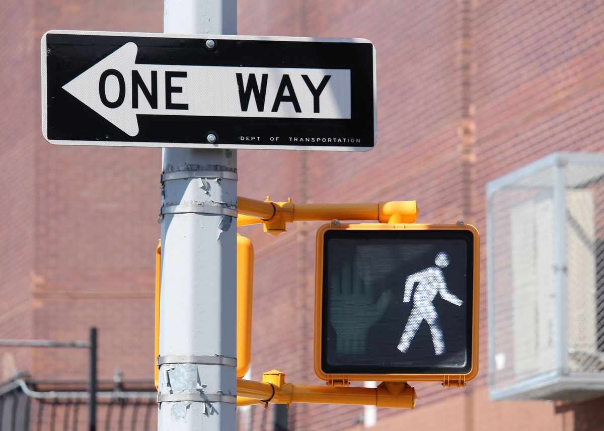 'One way Wrong way' Poster, picture, metal print, paint by Uwe | Displate