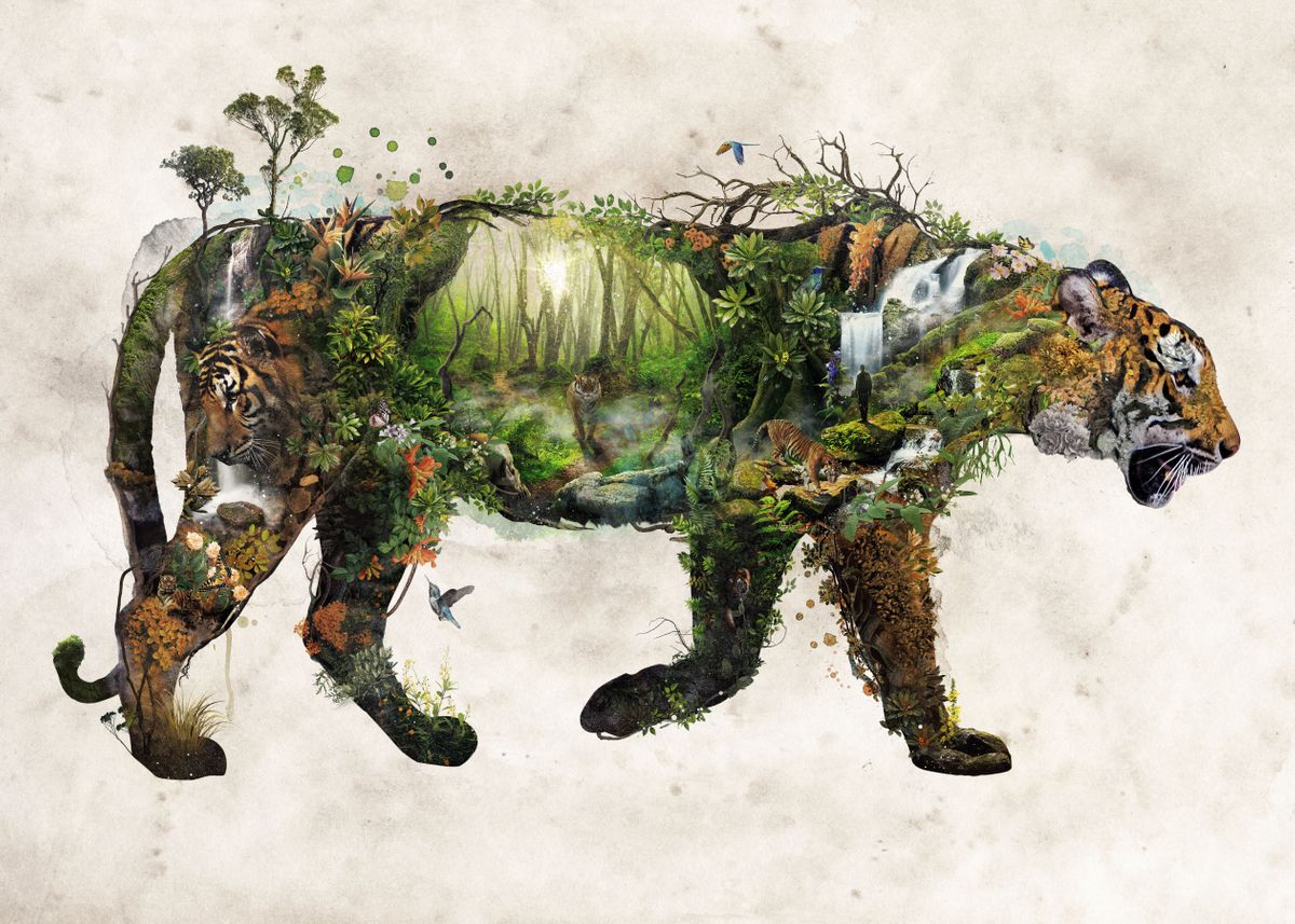 'Surreal Tiger' Poster, picture, metal print, paint by Barrett Biggers ...