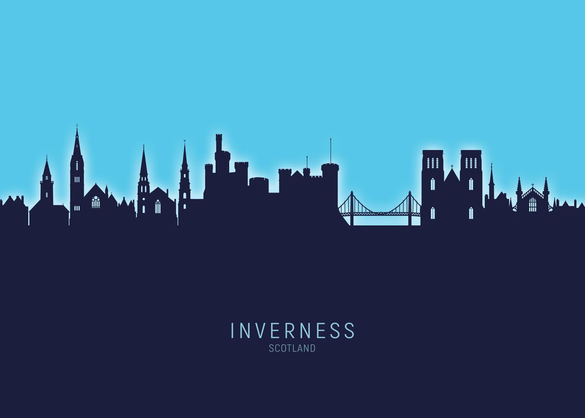 'Inverness Skyline Scotland' Poster by Michael Tompsett | Displate