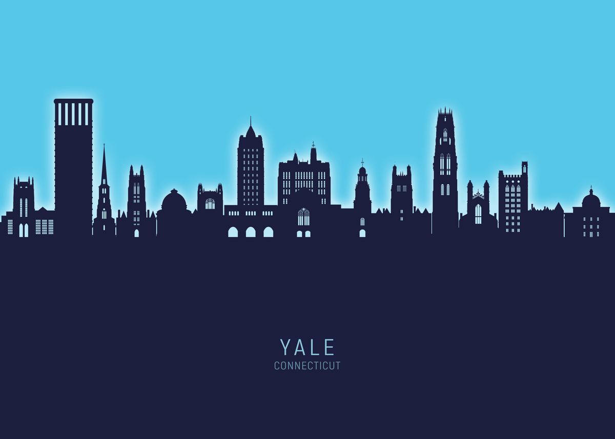'Yale Skyline Connecticut' Poster, picture, metal print, paint by ...