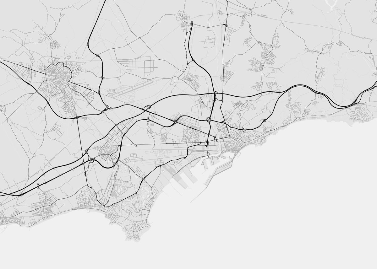 'Tarragona Spain Map' Poster by GraphicalMaps | Displate