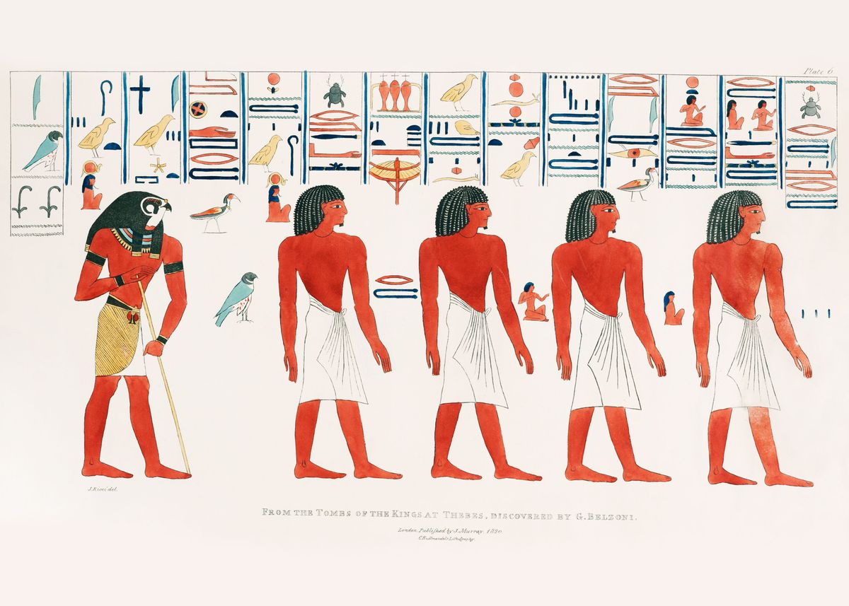 'Procession of Egyptian' Poster, picture, metal print, paint by ...